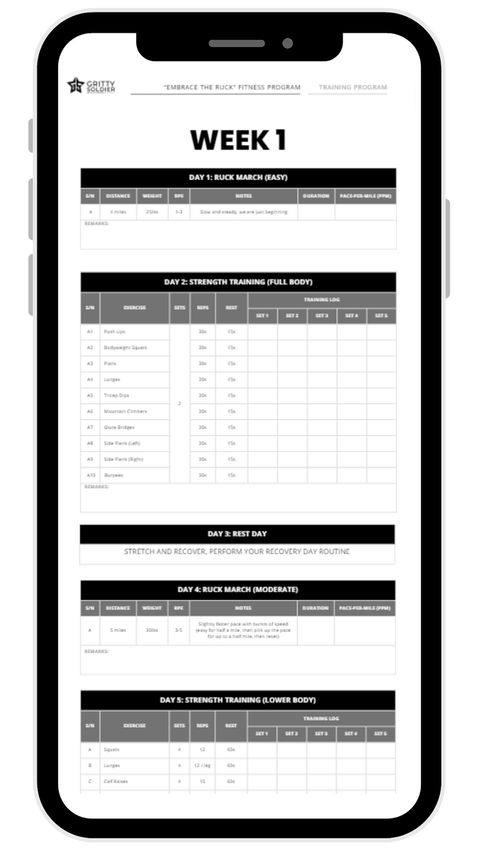 8-Week "Embrace the Ruck" Fitness Program (#1 Rated - Ruck Marching) – Gritty Soldier Fitness